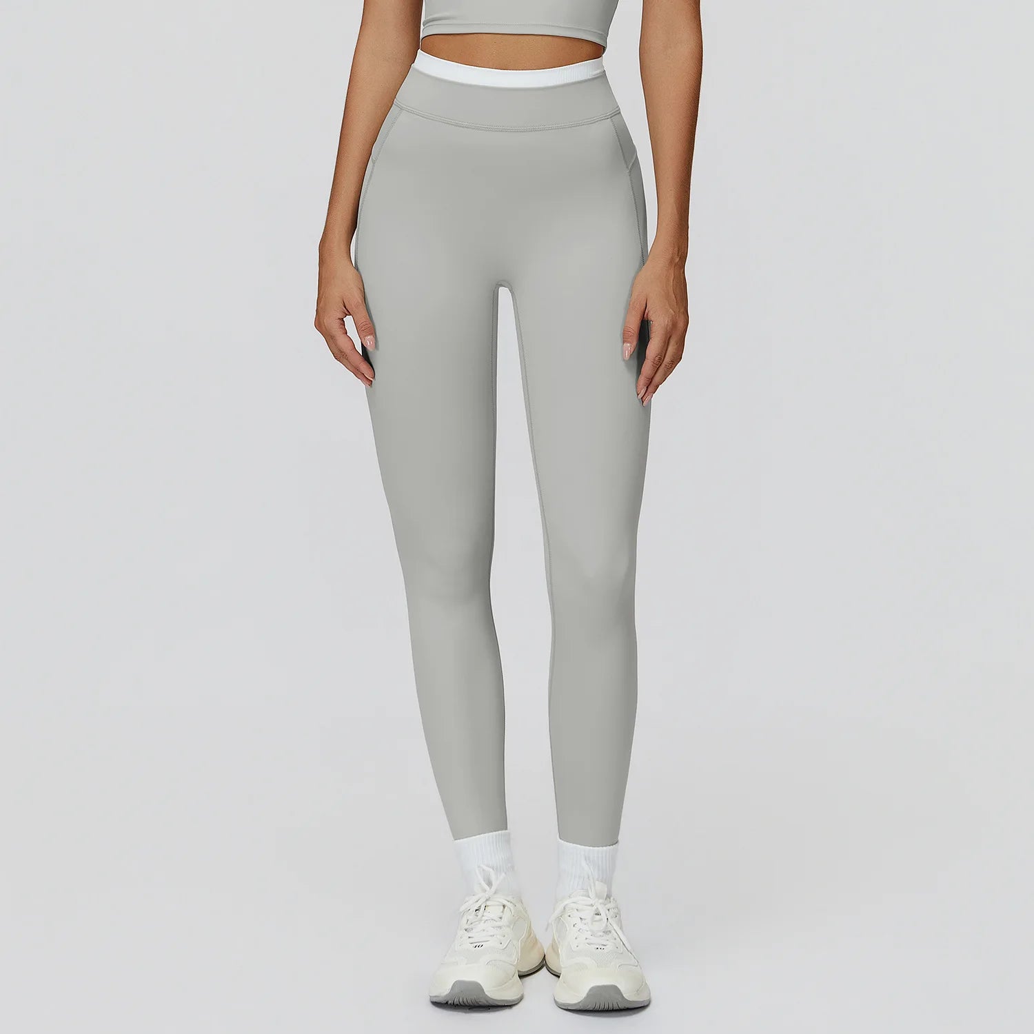 Women's White Top High Waist Fitness Leggings - Stylish and Functional ...